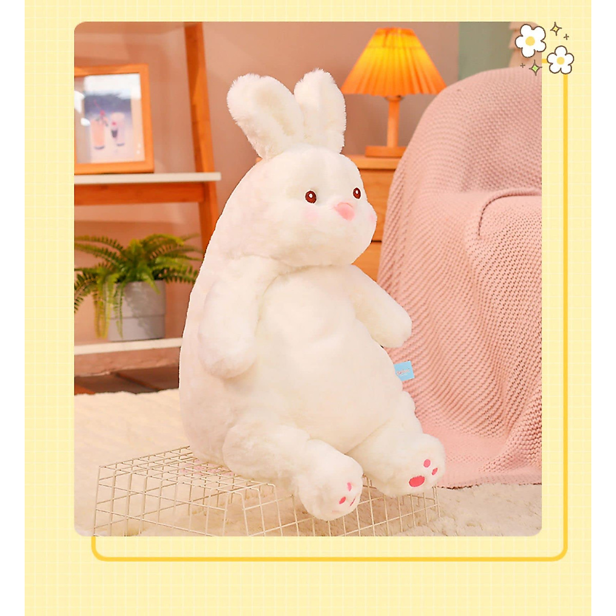 Alwoligag Rabbit Stuffed Animal Plush Toy, Rabbit Anime Body Pillow, Kawaii Plush Stuff Animal, Big Plushie Stuffed Dog Squishy Pillow Gifts for Boys Girls (24")