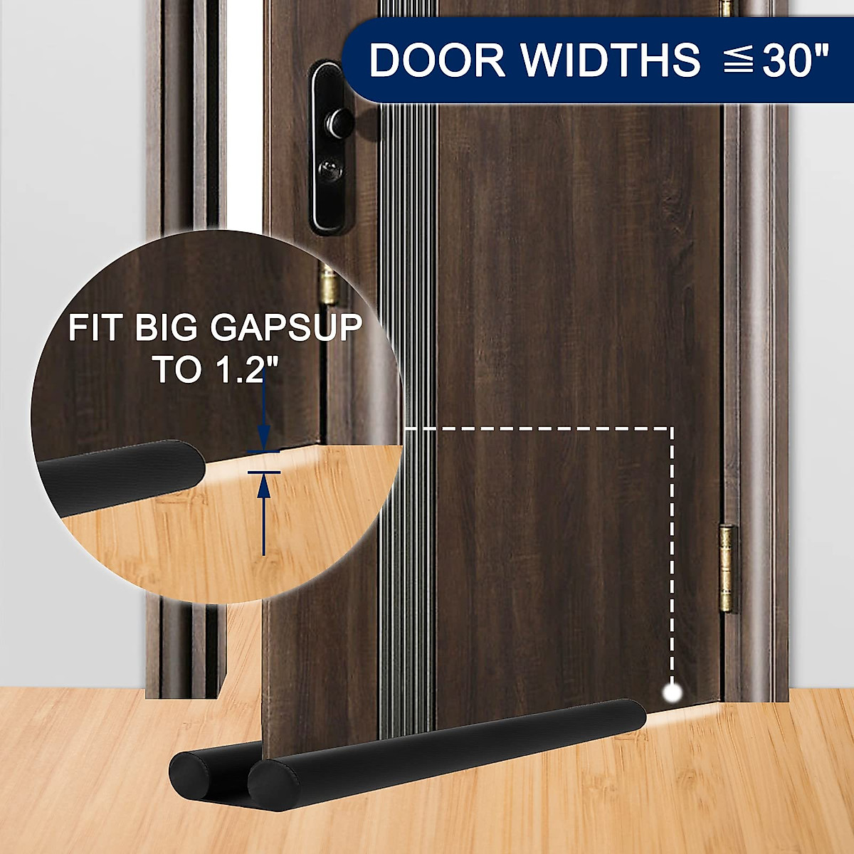 Adjustable Under Door Draft Stopper - Effectively Blocks Cold Air, Wind, Dust, and Reduces Noise - 30" Length