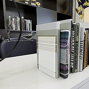 Airypart Book Ends Clear Acrylic Bookends for Shelves, Non-Skip bookends for Shelves,Book Holder Stopper for Books/Movies/CDS/Video Game, 7X4.72X4.72inch, 3pairs