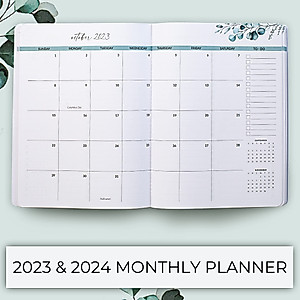 Simplified 2023-2024 Monthly Planner and Calendar Book - Beautiful Modern Greenery To Do List Notebook Easily Organizes Your Tasks to Boost Productivity - Runs Until December 2024
