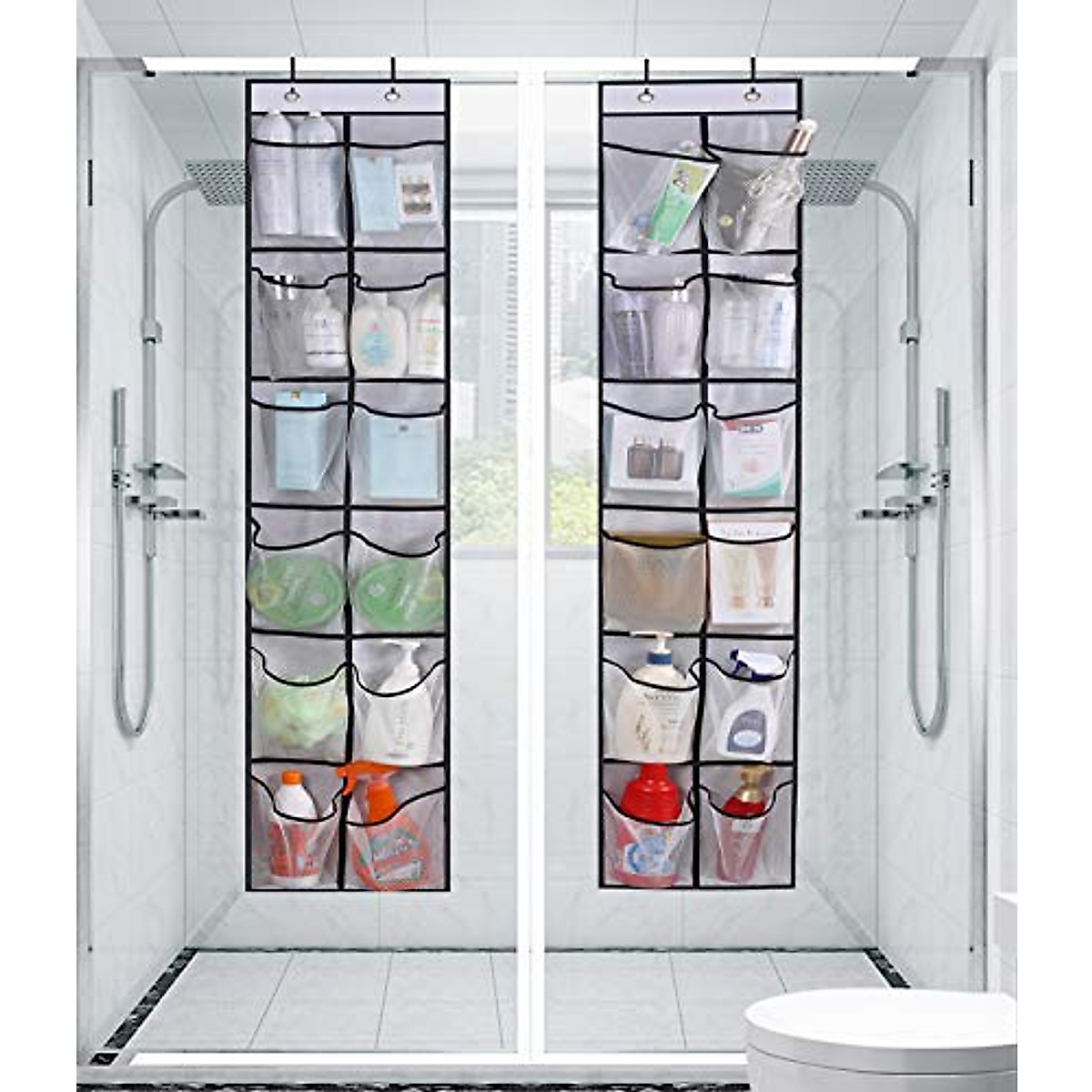 MISSLO Deep Pockets Door Shoe Rack and 2 Pack 12 Pockets Hanging Shoe Organizer for Closet