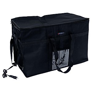 Electric Heated Insulated Food Delivery Bag, Pizza Delivery Bags for Hot and cold Food Large Reusable (23x14, Delivery Bag + Heating Pad)