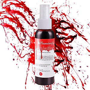 Paminify 2.1oz Fake Blood Spray, Blood Splatter, Halloween Liquid Blood for Clothes, Zombie, Vampire and Monster SFX Makeup & Theater,Dark