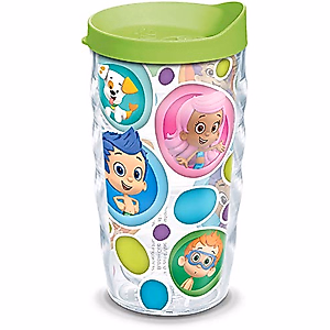 Tervis Nickelodeon - Bubble Guppies Plastic Tumbler with Wrap and Lime Green Lid 10oz Wavy, Clear