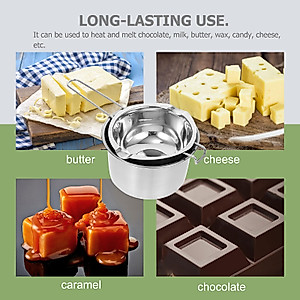 Healifty Boiler Pot Melting Chocolate 1 Set Double Boiler Stainless Steel Melting Pot for Melting Chocolate Candy Candle Soap and Wax 600ml Double Boiler Pot Chocolate Melting Pot Double