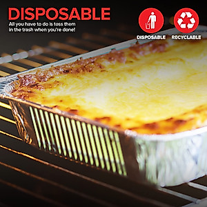 Chafing Dish Buffet Set with Cover Disposable - 21x13 (5 Pack) 9x13 & Lids (10 Pack) Aluminum Serving Trays, Catering Pans for Keeping Food Warm, Chaffing Dishes for Buffets and Parties, Warming Tray