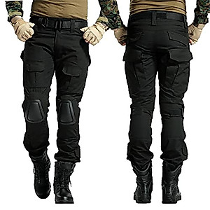 Hcclijo Men Combat Knee Tactical Military Army Trousers Hiking Camouflage Pants Ruin Gray XL