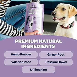 Hemp Calming Chews for Dogs | Herbal Dog Calming Chews for Anxiety from Normal and Occasional Stressors Including Separation Storms Grooming & Travel | NASC Certified & Made in the USA | 90 Chews