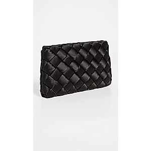 Loeffler Randall Women's Woven Puff Clutch, Black, One Size