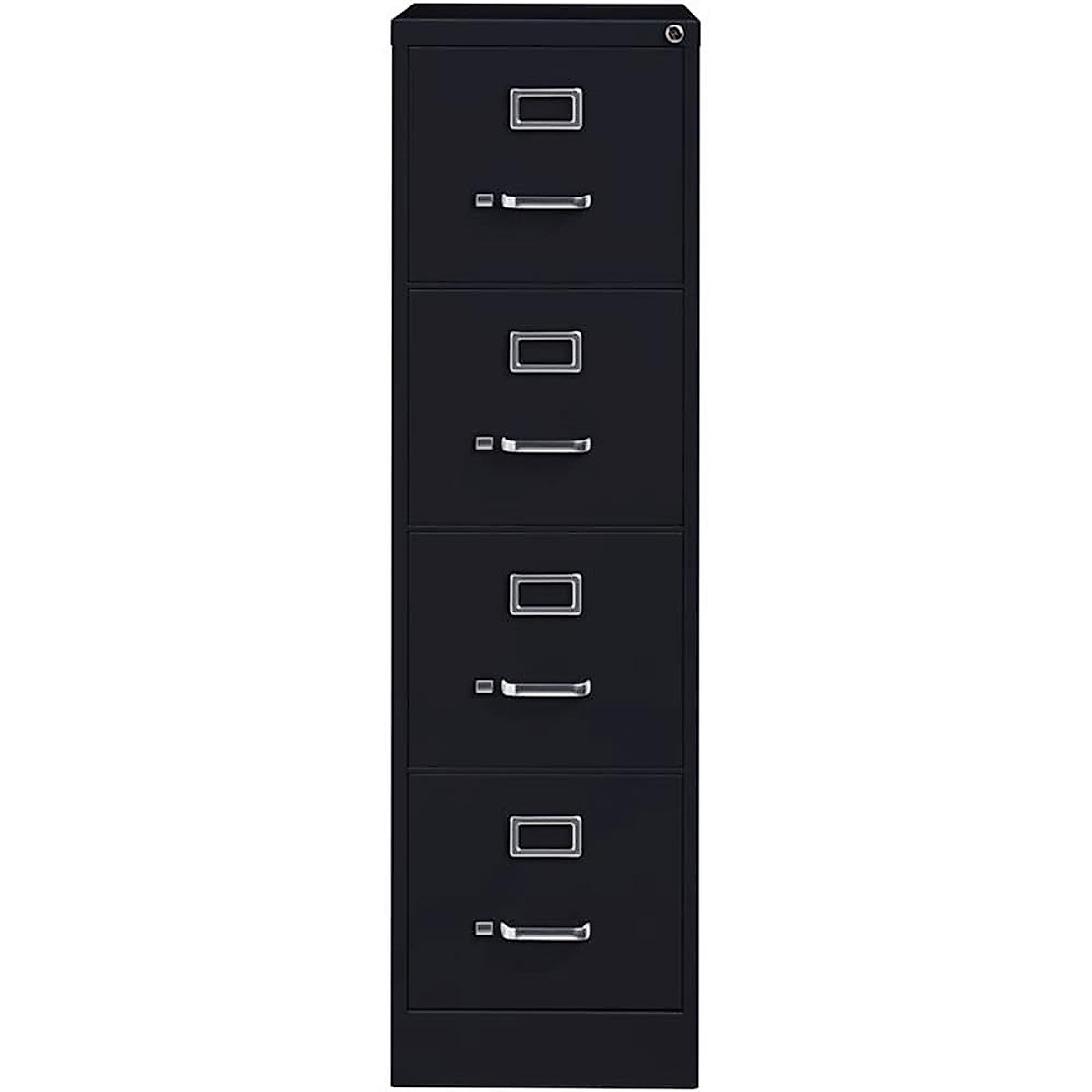 Scranton & Co 4 Drawer 22" Deep Letter File Cabinet in Black, Fully Assembled