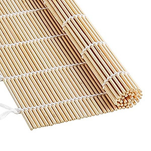 FUNGYAND Bamboo Sushi Rolling Mat with 2 Pairs of Chopsticks Natural Bamboo 9.5"x9.5" 2 PCS Sushi Making Kit