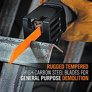 HORUSDY 10-Piece Reciprocating Saw Blades Set, Metal & Woodcutting Saw Blades, Sawzall Blades