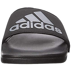 adidas Women's Adilette Comfort Slides Sandal, Core Black/Silver Metallic/Core Black, 11