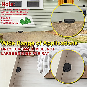 Qualirey 12 Pcs Mouse Station with Keys, Mice Bait Stations Waterproof Indoor Outdoor Mice Traps Bait Boxes, Bait Not Included, Suitable for Small Mice (Black)