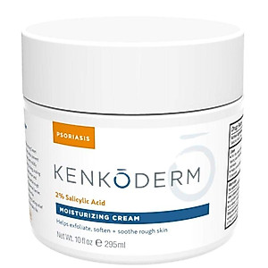 Kenkoderm Psoriasis Moisturizing Cream & Multivitamin Skin Care Bundle, Moisturizing Cream with Salicylic Acid, 10 oz & Multivitamin with Omega 3 & Vitamin D, Immune Support Supplement, 120 Capsules