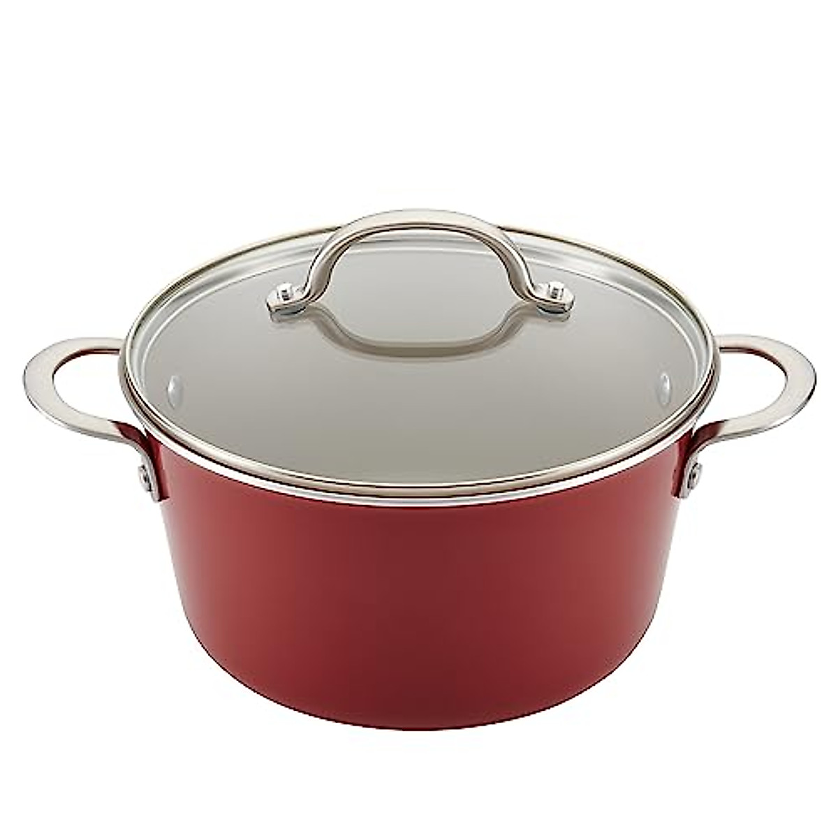 Ayesha Curry Home Collection Nonstick Cookware Pots and Pans Set, 9 Piece, Sienna Red