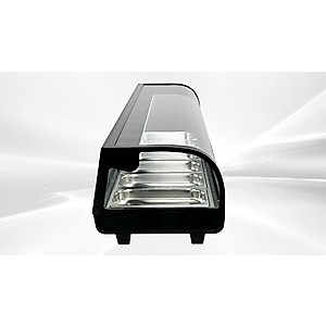 Elite Kitchen Supply Commercial Sushi Display Cooler Case Refrigerator, ETL NSF Curved Glass Sashimi Roll Restaurant Showcase Japanese Deli Fridge 5 Pan Countertop, 60" W 2.19 cu. ft. Black