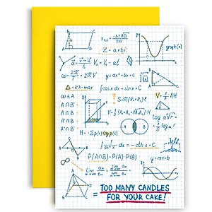 Huxters Funny Birthday Cards for Men and Women – A5 Birthday Card with Math Formulas – Funny Greeting card for Him – Includes Recyclable Envelope – Ideal for Best Friend - Colleague - Dad…
