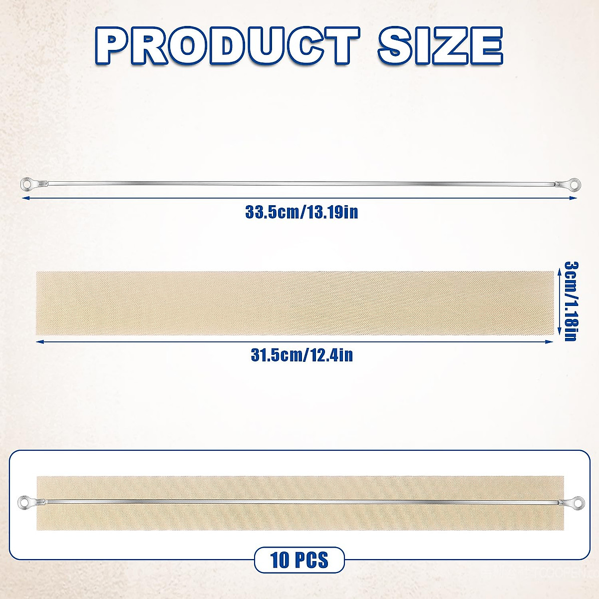 10pcs Impulse Sealer Replacement Parts, 12 Inch Teflon Cloth Strips Square Element Grip Heat Seal Strips Impulse Sealer Repair Kit Heating Element for Hand Heat Sealers