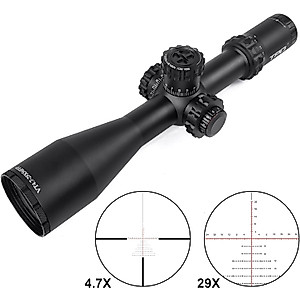 Sniper VT4.7-29X56FFP 35mm Tube First Focal Plane Rifle Scope, Side Parallax Adjustment