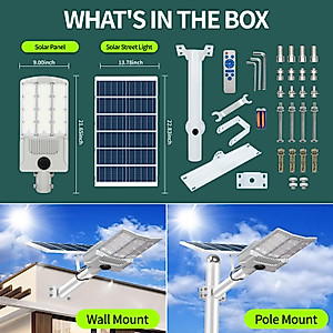 HWHDJ Solar Street Light - 6000W Solar Parking Lot Light 560000LM Dusk to Dawn Street Lights Solar Powered, IP67 Waterproof Solar Wide Angle Lamp with Motion Sensor for Yard, Road (6 PCS)
