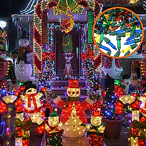 Mudder 100 Pieces 2.5V Replacement Christmas Tree Light Bulbs 50/100/150/200 Count Mini Incandescent Wire String Lights Replacement Bulbs for Xmas Tree Decoration(Black Base with Orange Bulb)