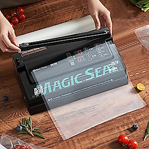 MAGIC SEAL Chamber Vacuum Sealer Bags Rolls, Clear 12’’×50’ Smooth Flat Rolls 2 Pack, BPA Free Great for Food Vac Storage or Sous Vide, Puncture Prevention, Commercial Grade (12''x50'-2 rolls)