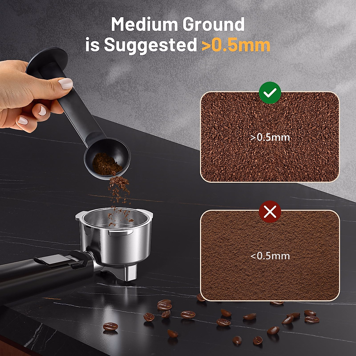 RELEXNOW Espresso Machine, 20 Bar Espresso Maker Milk Frother & LCD Panel, Hot & Iced Coffee Machine,Stainless Steel Espresso Coffee Machine with 41oz Water Tank for Cappuccino, Latte