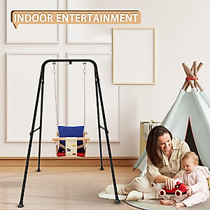 Swing Stand for Kids,Baby Swing Frame, Toddler A-Frame Metal Swing Sets for Backyard, Outdoor Indoor Heavy Duty Swing Set, Fits for Most of The Toddlers Swings