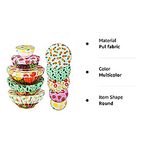 10 Pieces Bowl Covers Reusable in 5 Size Stretch Cloth Fabric Elastic Food Storage Cotton Bread Lids for Food, Fruits, Leftover (Summer Style)