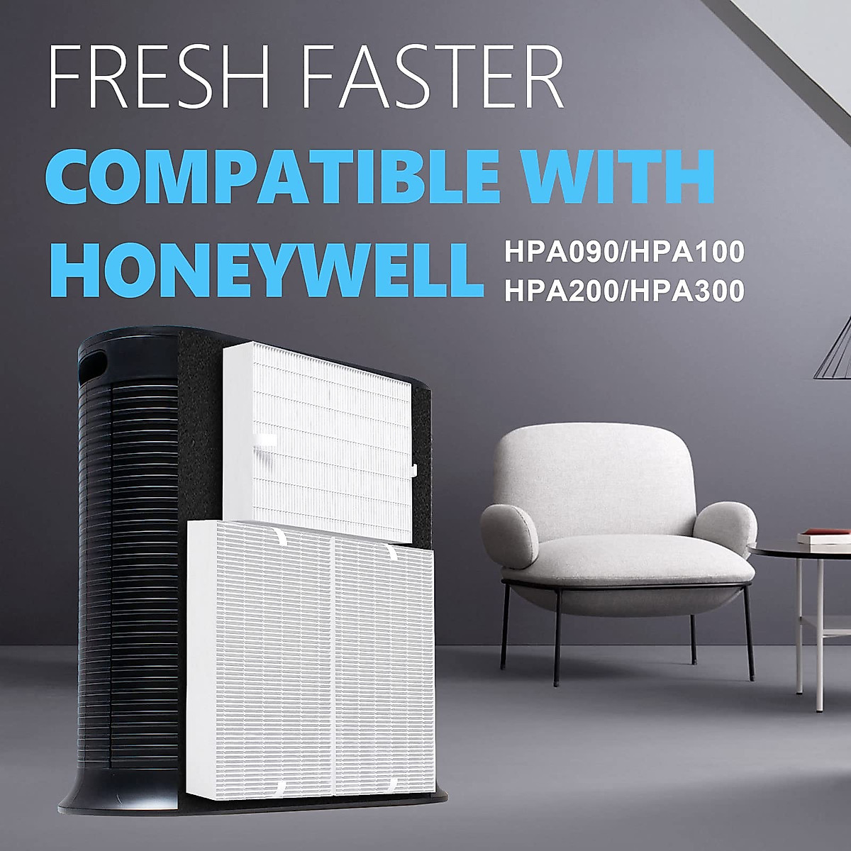 VALZONE HPA300 HEPA Replacement Filter - 3 HEPA Filters & 6 Carbon Pre-filters - Compatible with Honeywell HPA Series & HRF-R Series