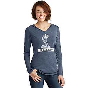 Ford Shelby Cobra Ladies Tri Blend Hoodie, Navy Medium