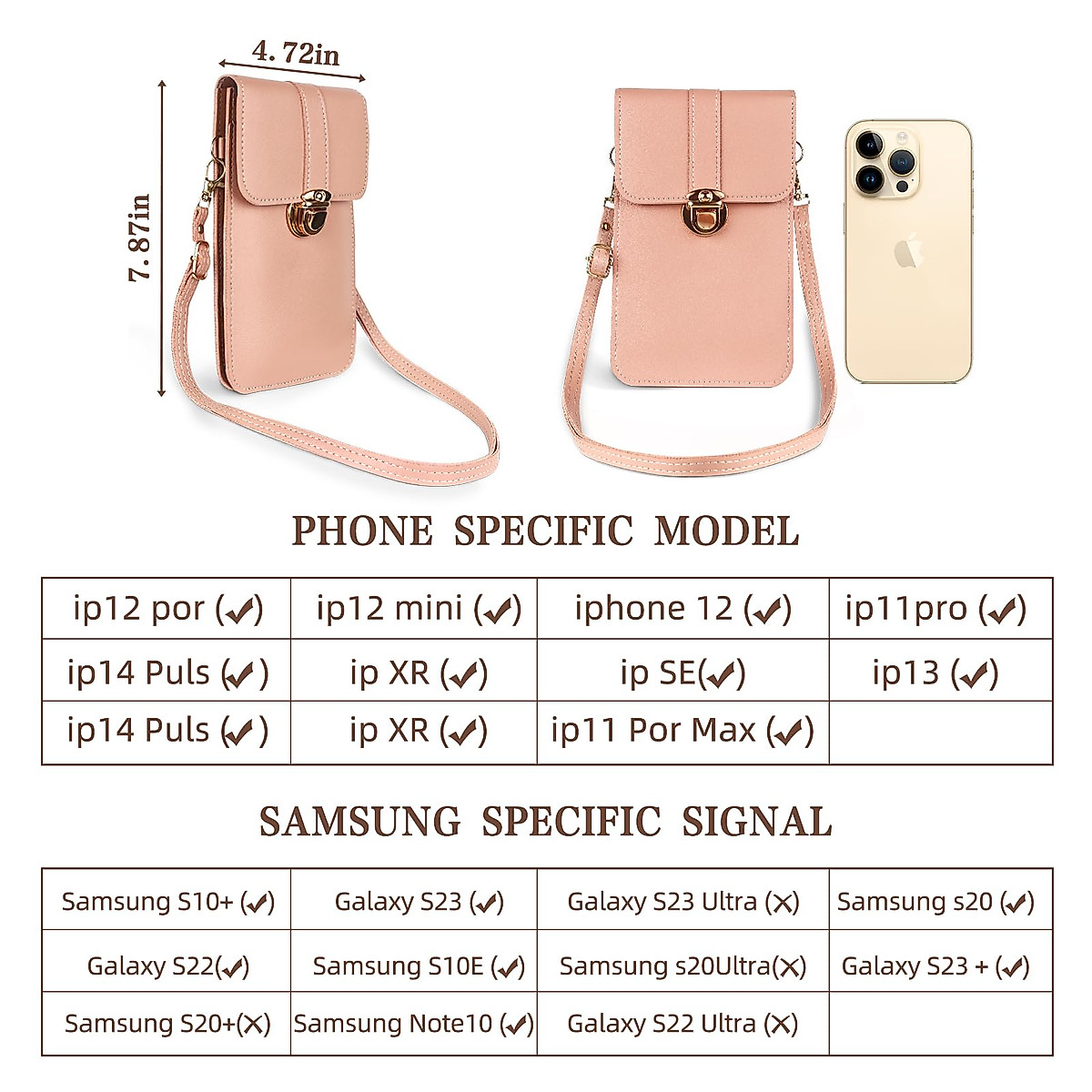 Toniker PU Leather Multi Pocket Casual Small Crossbody Bag Cell Phone Purse Wallet for Women