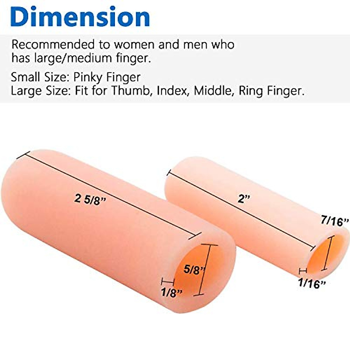 JKcare Large Finger Cots, 10 Pack Silicone Finger Sleeves Support for Trigger Finger & Arthritis - Finger Covers Protector for Cracked Finger, Corn & Callus Pain Relief