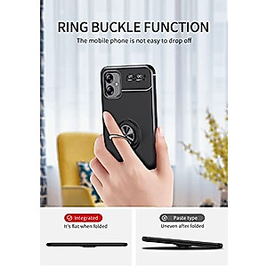 Asuwish Phone Case for Samsung Galaxy A04 with Tempered Glass Screen Protector Cover and Cell Accessories Kickstand Stand Magnetic Ring Holder Protective Soft TPU Silicone Ao4 A 04 4G Women Men Black