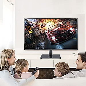 XINLEI Universal TV Stand Base, Table Top TV Stand for 17-43 Inch LCD/LED TVs, Height Adjustable Monitor Mount Stand with Tempered Glass Base Holds up to 88lbs VESA 200x200mm, TS103