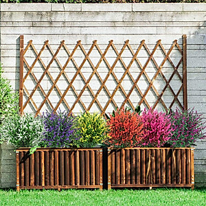 18 Pack Artificial Lavender Flowers Bouquet Fake Plants for Indoor Outdoor UV Resistant Plastic Flowers with Stems Decor Home ,Wedding, Party, Garden, Patio, Office, (Purple)