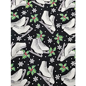 PUMCRAFT Sewing Fabric 6pc 32cm x 25cm Glitter Christmas Skating Snowflakes X'Mas Silver Stamping Vivid Bundle Cotton Fabric Patchwork Tissue Telas DIY - 6pcs 32cm X 25cm Fabric Patchwork Craft