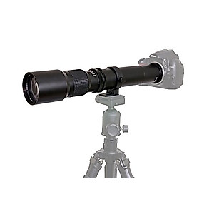 High-Power 500mm/1000mm f/8 Manual Telephoto Lens for Canon EOS 80D, EOS 90D, Rebel T3, T3i, T5, T5i, T6i, T6s, T7, T7I, T8I, SL3, EOS 60D, EOS 70D, EOS 5D, EOS5D IV, EOS 6D II, EOS 7D II SLR Cameras