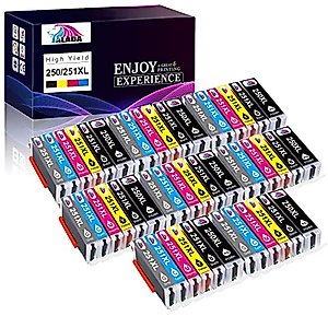 Jalada Compatible Ink Cartridge Replacement for Canon PGI-250 CLI-251 PGI-250XL CLI-251XL PIXMA iP8720 PIXMA MG6320 PIXMA MG6620 PIXMA MG7120 PIXMA MG7520 Inkjet Printer (8PGBK,8BK,8C,8M,8Y,8G)48-Pack