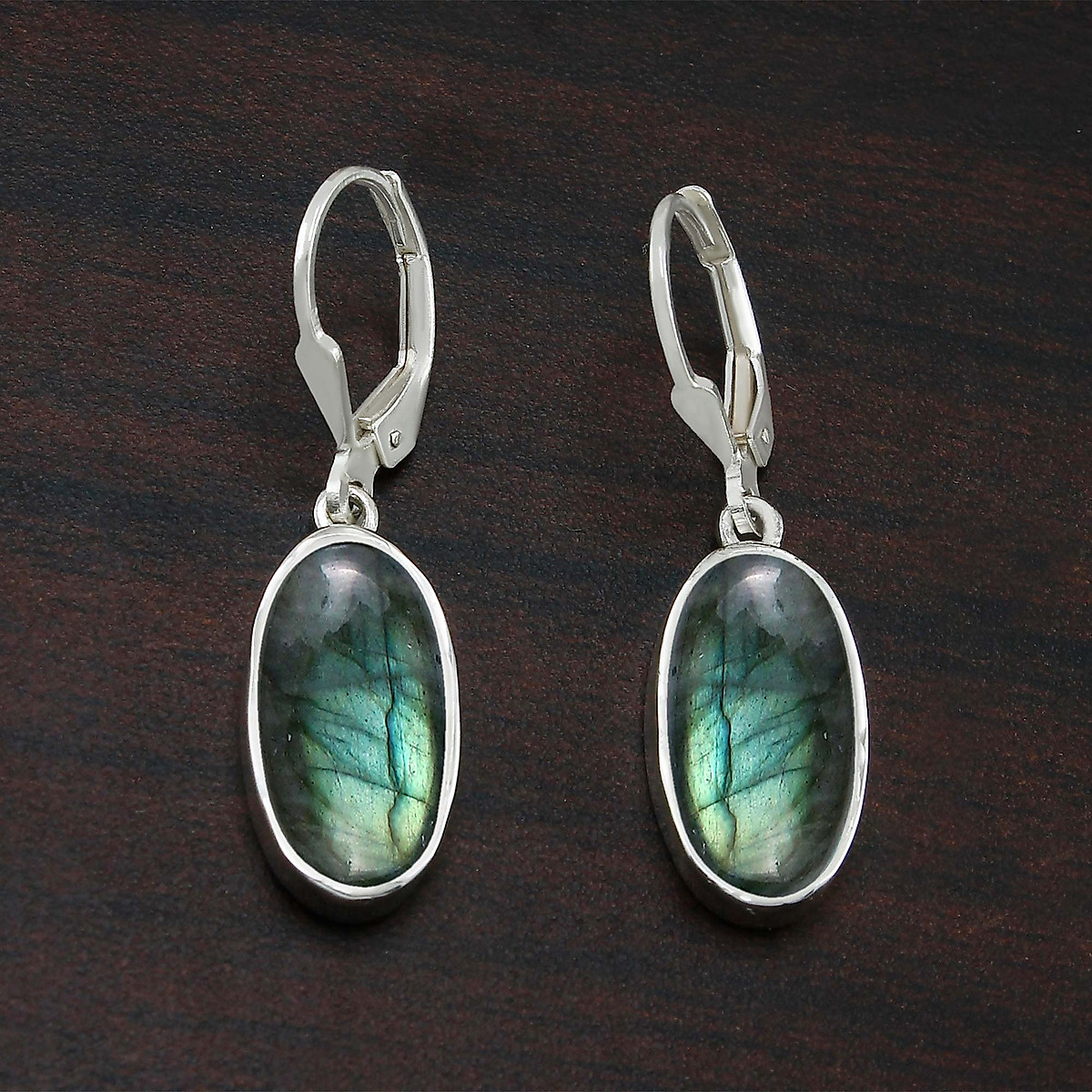 Natural Labradorite Dangle Earrings For Women Sterling Silver | Handmade Birthstone Dangle Earrings Jewelry | Gifts For Her