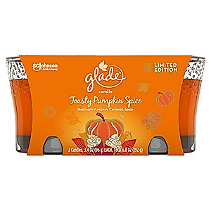 Glade Jar Candle Air Freshener, Limited Edition, Toasty Pumpkin Spice, 2 Candles, 6.8 oz