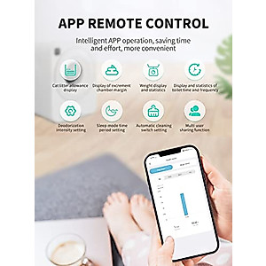 Self-Cleaning Cat Litter Box, No Scooping Automatic Cat Litter Box with APP Control/Odor Removal/Health Monitor/Safe Lock, Smart Large Kitty Litter for All Kinds of Clumping Cat Litter (2023 New)