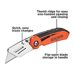 BLACK+DECKER Utility Knife with Blade Storage (BDHT10002)