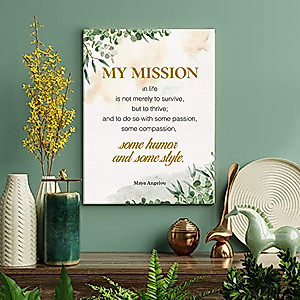 Inspirational Print Positive My Mission in Life is Not Merely Quotes Paintings Canvas Wall Art Poster Artwork Ready to Hang Modern Home Office Decor