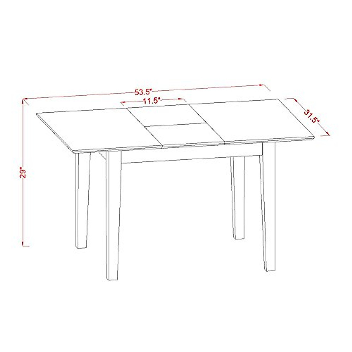 East West Furniture NOFK7-OAK-W 7 Piece Dining Room Table Set Consist of a Rectangle Kitchen Table with Butterfly Leaf and 6 Dining Chairs, 32x54 Inch, Oak