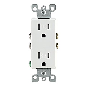 Leviton T5325-W 40 Pack 15Amp 125V Tamper Resistant Decora Duplex Receptacle, White