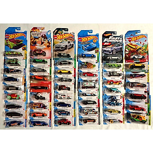Assortment lot of 50 Different Hotwheels diecast Cars and Trucks