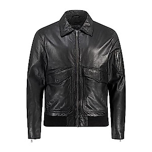 JP 1880 Menswear Premium leather jacket, leather, finest lamb nappa leather, shirt collar, metal zip, large pockets black XXXXXX-Large 820698100
