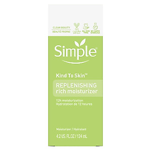 Simple Kind to Skin Face Moisturizer For Sensitive Skin Replenishing Rich 12-Hour Moisturization for All Skin Types 4.2 oz